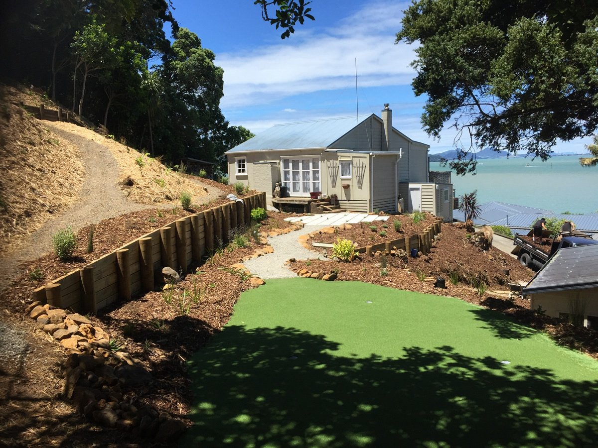 House On Steep Slopes Landscape Trees